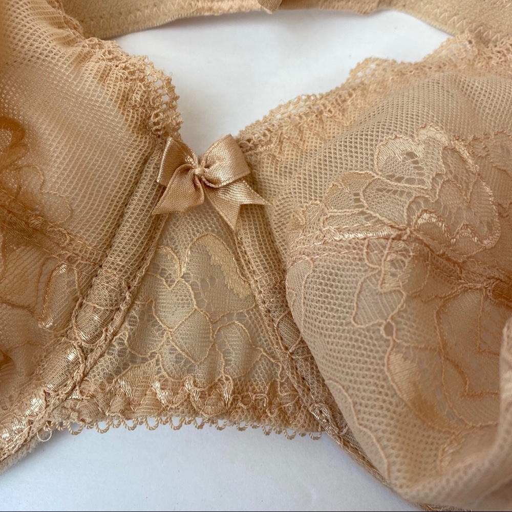 Goddess Bra Nude 42c Lace Underwire Rose Bandless Und… - Gem